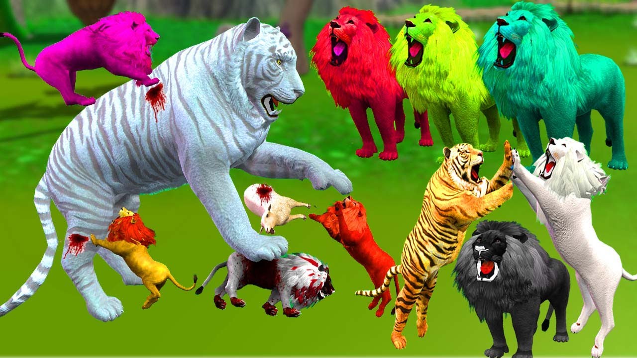 विशाल सफेद बाघिन का परोपकार और सफ़ेद शेर ने उतारा बेटे के बचपन का ...