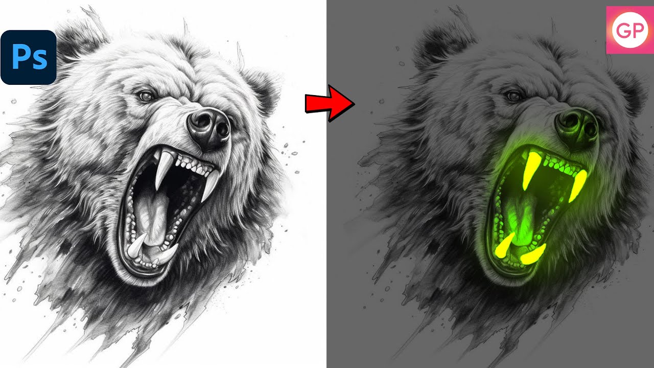 LIGHTING EFFECT IN PHOTOSHOP || SKETCH GLOW EFFECT || GRAPHICS PLANET ...