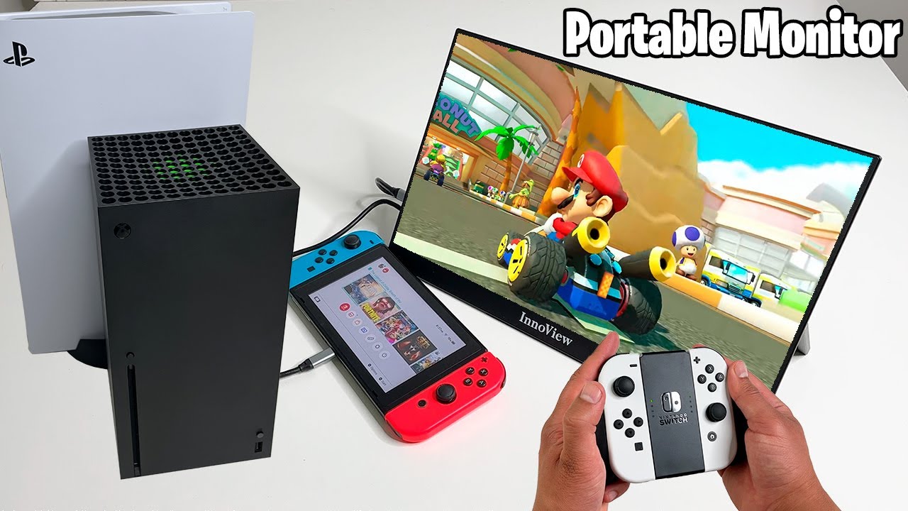 InnoView Portable Monitor setup with Nintendo Switch, Xbox Series X ...