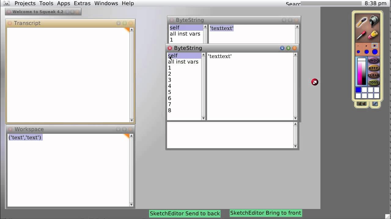 squeak smalltalk tutorial: text. logical testing boolean logic 0.0.0.6 ...