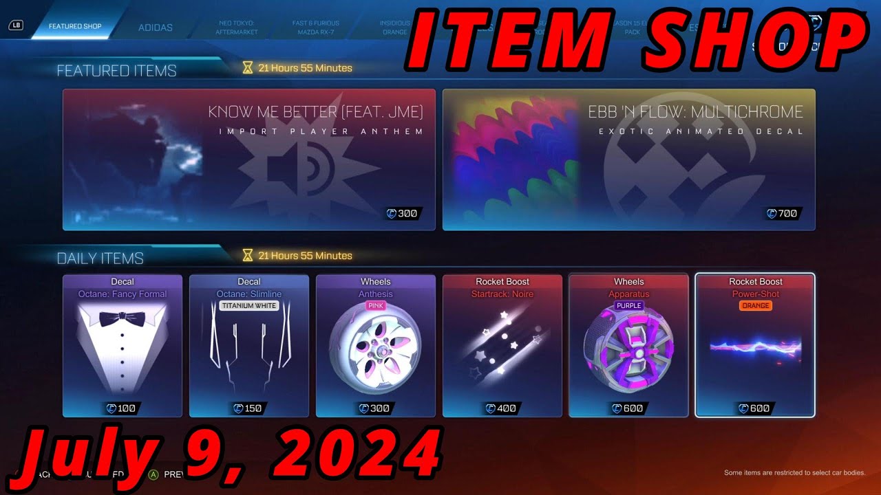 July 9 Rocket League Item Shop: OCTANE FANCY FORMAL DECAL! - YouTube
