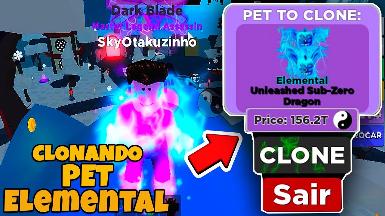 Ninja Legends CLONANDO PET ELEMENTAL e RANK MAX - YouTube