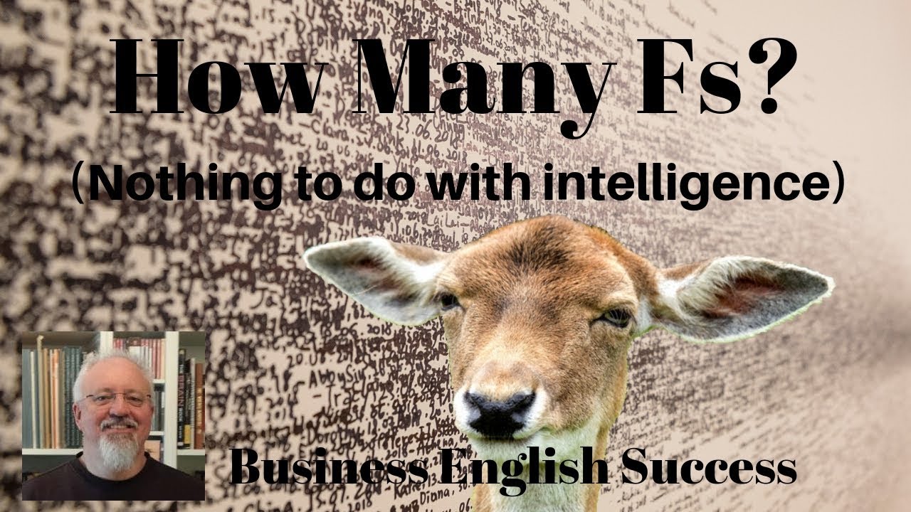 How Many Fs In This Sentence? Nothing to do with your IQ - Business ...