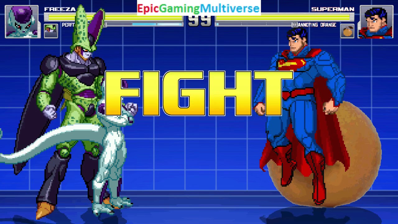 Frieza And Perfect Cell VS Superman And Annoying Orange In A MUGEN ...