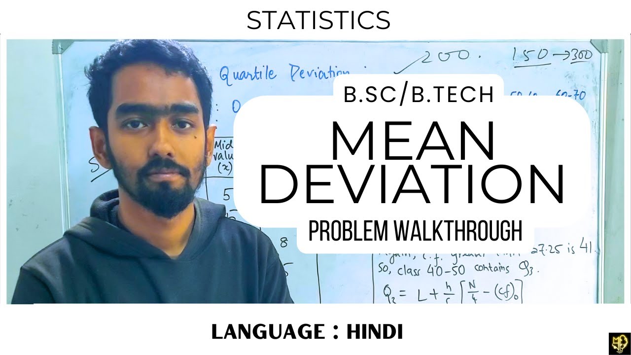 A problem on Mean deviation: [Hindi & English] [Mod ST031: B.SC.] - YouTube