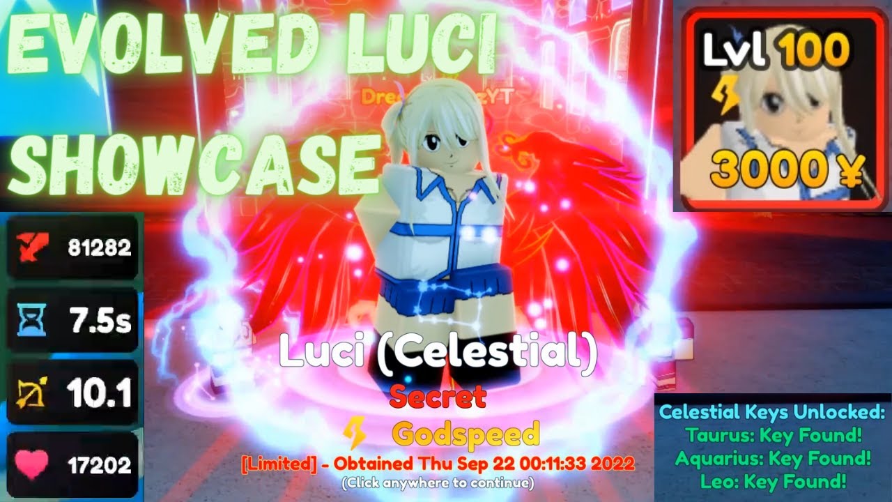 *NEW* UPDATE 5 LEVEL 100 SECRET GODSPEED *EVOLVED* LUCI CELESTIAL ...