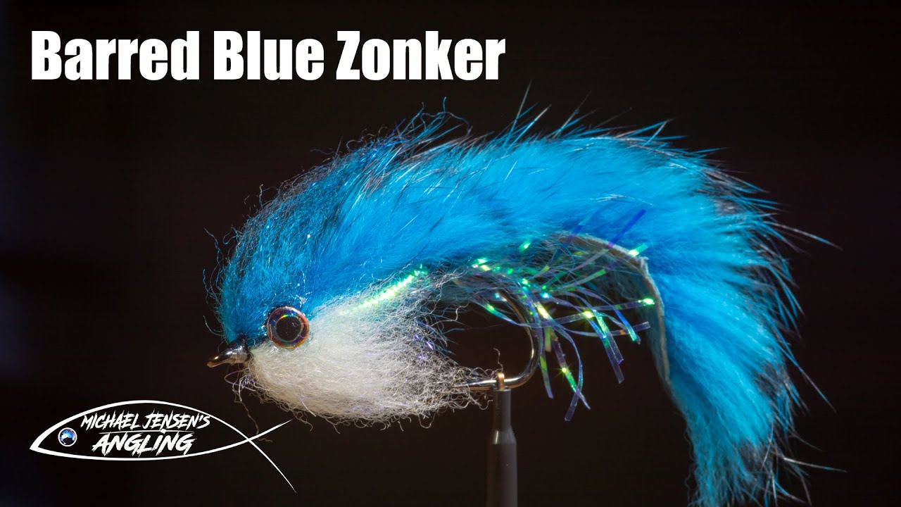 Barred blue zonker - streamer fly tying tutorial - YouTube