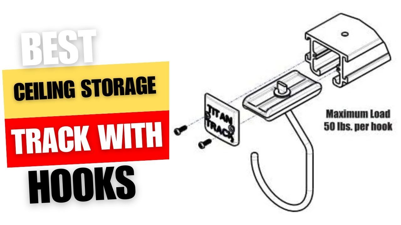 Adjustable Overhead Garage Ceiling Storage Track with Hooks - YouTube