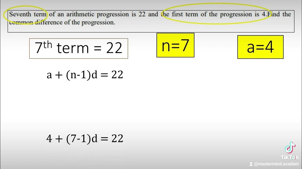Solving Arithmatic progression step by step G10&11 #Mathematics # ...