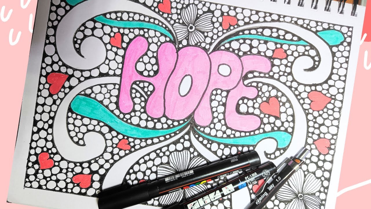Drawing Joyful Hope: A Therapeutic Journey of Doodles! Zentangle Hope ...