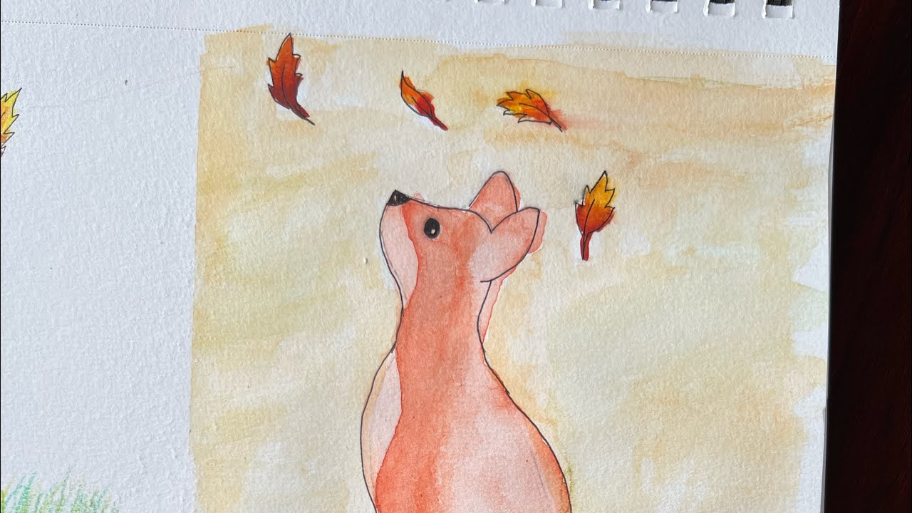 Paint with me easy fox watercolor painting - YouTube