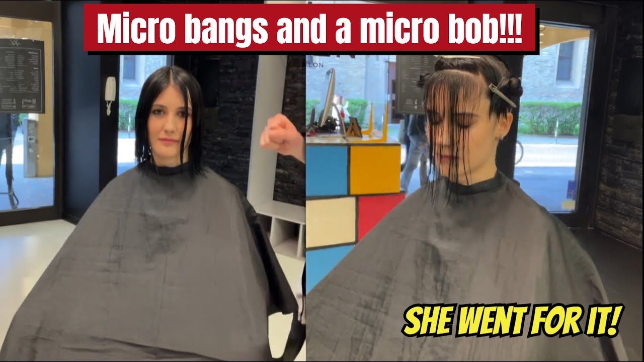 Micro bobbed and micro banged! Bold hairstyle for modern girls! - YouTube