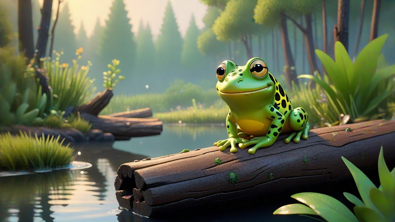 Five Spotted Frogs Jump on Logs | Fun Frog Song for Kids | Nursery ...