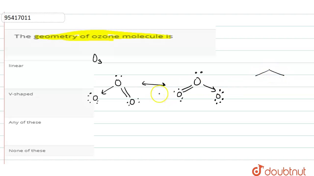 The geometry of ozone molecule is - YouTube