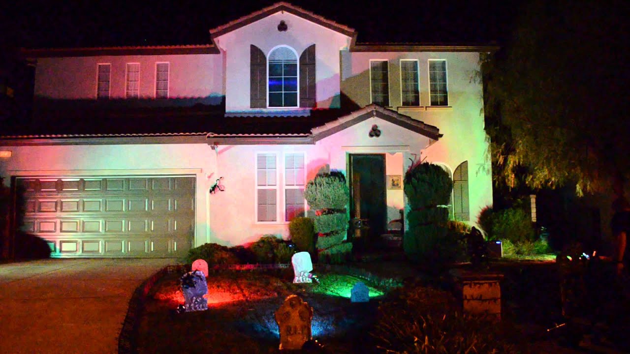 Halloween LOR light show and LED projection system 2013 - YouTube