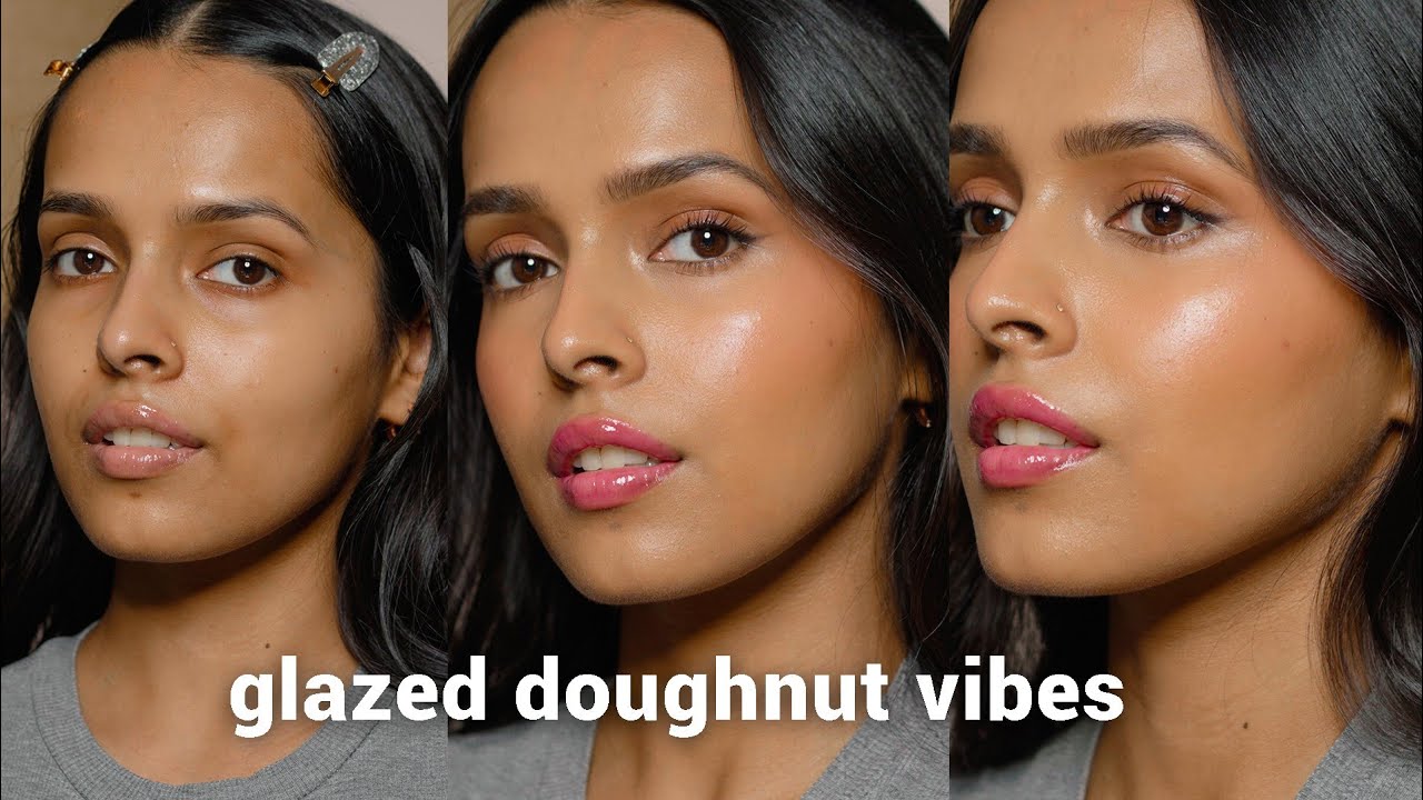 Glazed skin makeup look - inspired by Hailey Bieber - YouTube