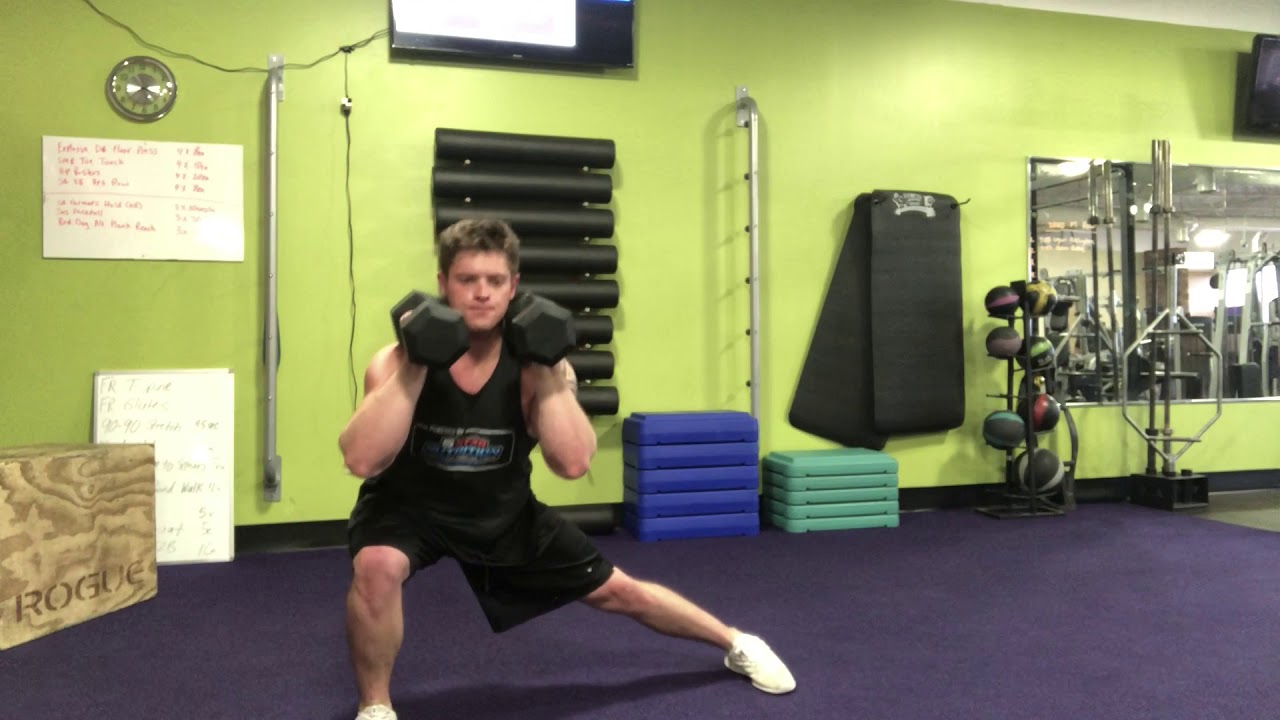 Dumbbell Lateral Lunge to Overhead Press - YouTube