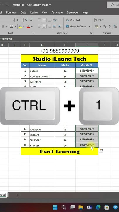 Format Value in Mobile Format || Learn Excel || iLeana Tech - YouTube
