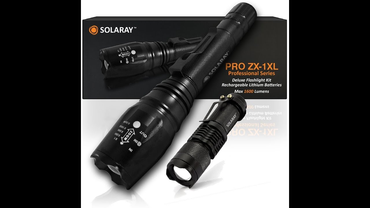 Solaray ZX-1XL Deluxe Flashlight Kit Unboxing. - YouTube