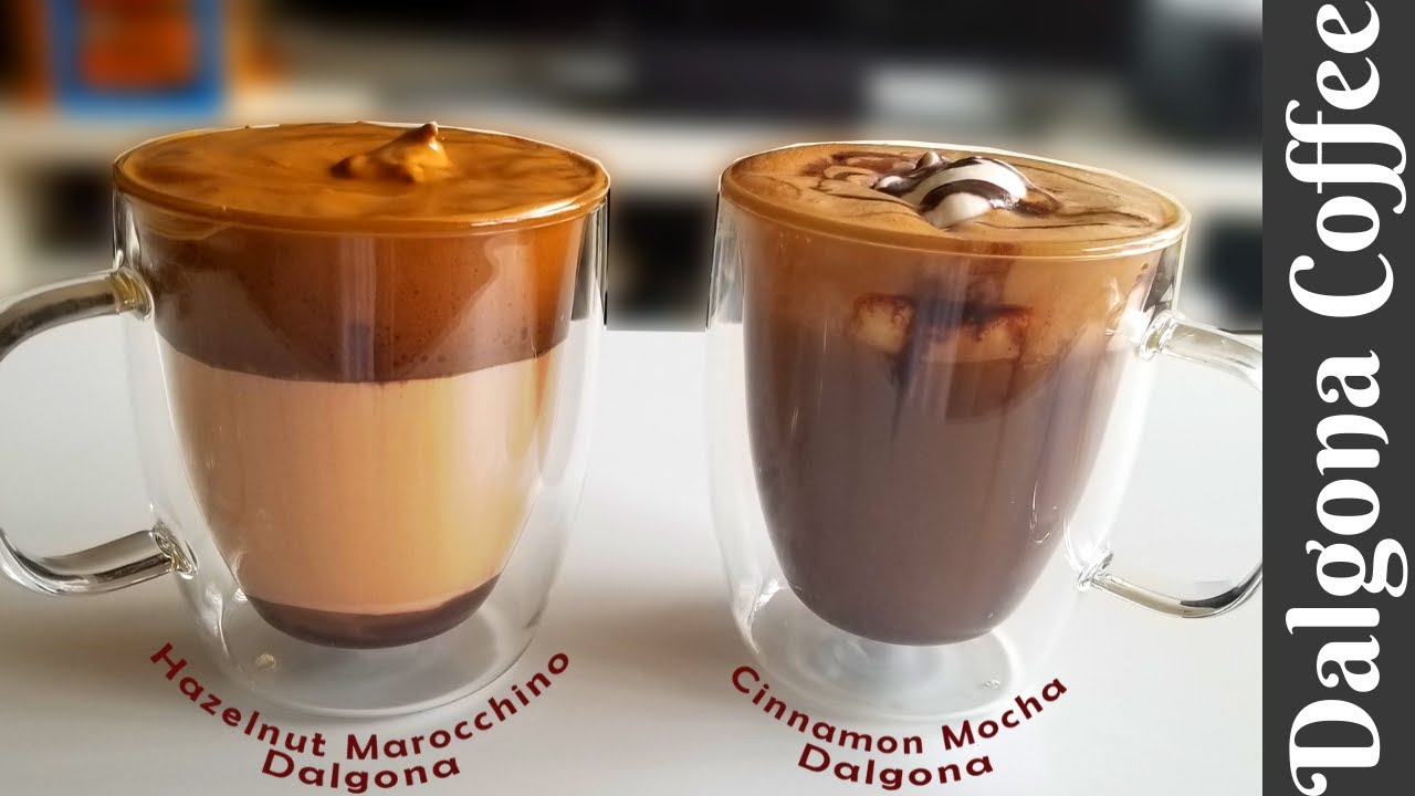 Dalgona Coffee | Dalgona Coffee two ways | Cinnamon Mocha Dalgona ...