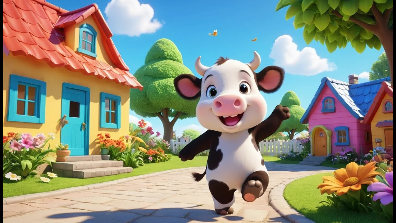 Baby Moo Moo Dancing | Adorable Toddler Nursery Rhyme | Fun Animal ...
