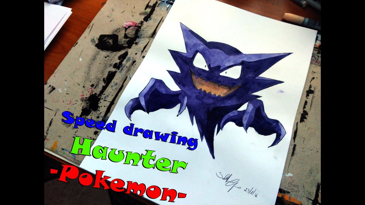 Speed drawing Haunter -Pokemon- - YouTube