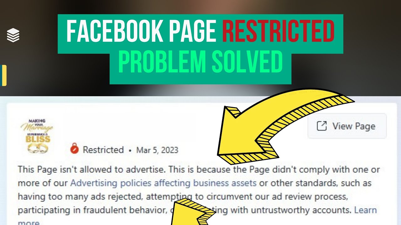Facebook page restricted problem solve - YouTube