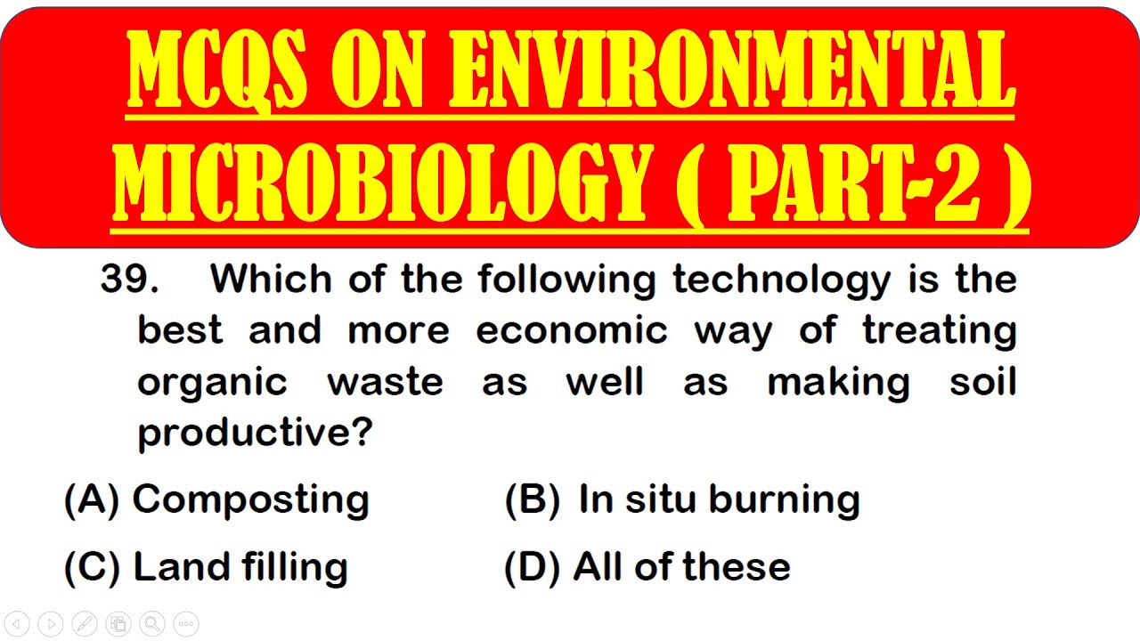 MCQS ON ENVIRONMENTAL MICROBIOLOGY *PART 2* | MICROBIOLOGY MCQ QUESTION ...