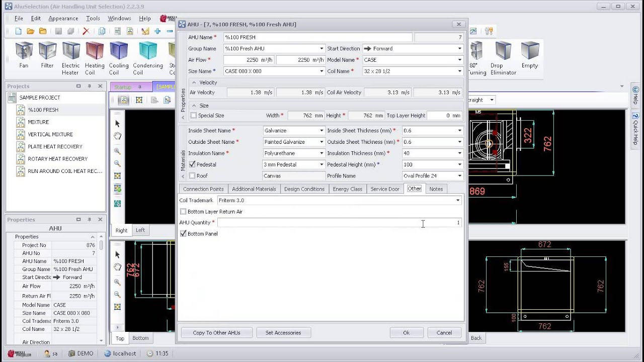 AHU Selection - (Air Handling Unit Selection) - Changing AHU Quantity - YouTube
