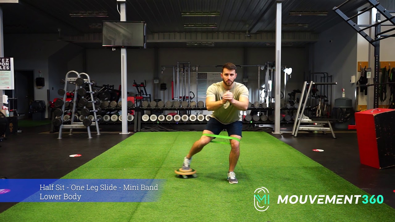 Half Sit - One Leg Slide - Mini Band - YouTube