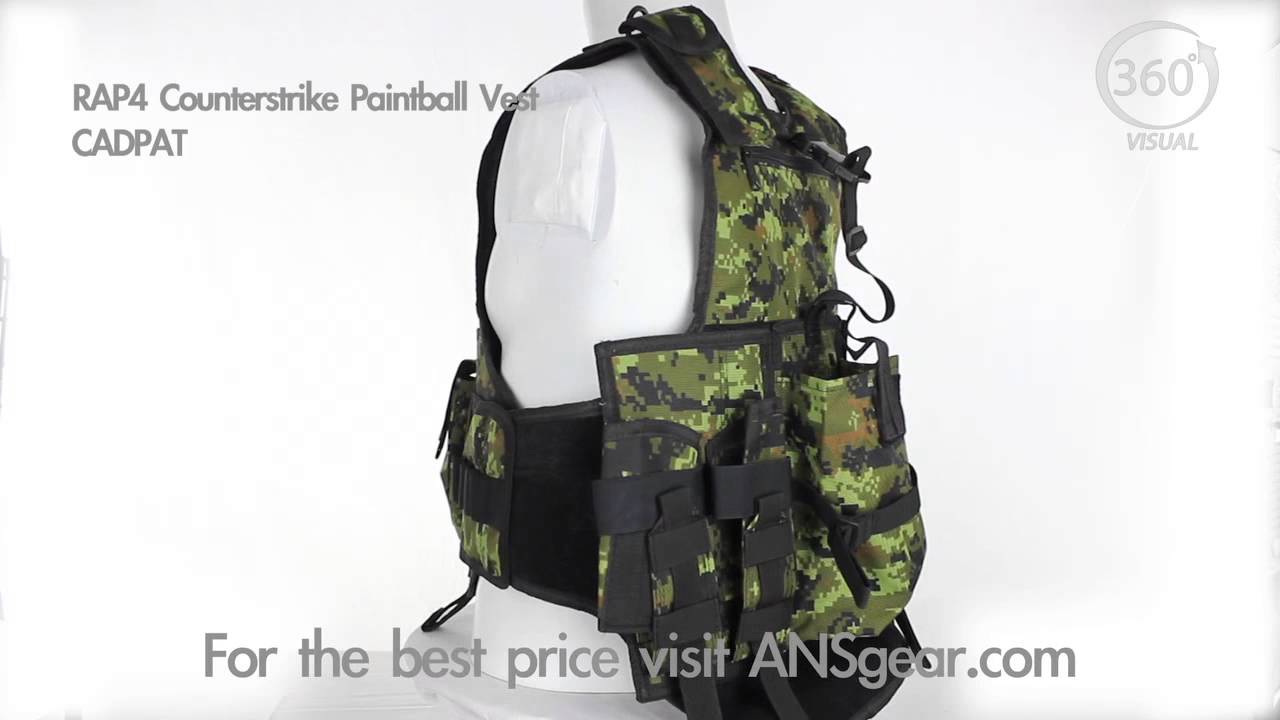 RAP4 Counterstrike Paintball Vest - CADPAT - Visual 360 - YouTube