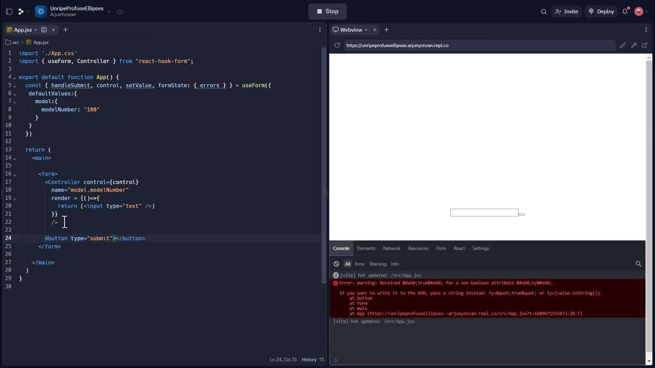 React Hook Form - Nested Field Validation in Controller #replit - YouTube
