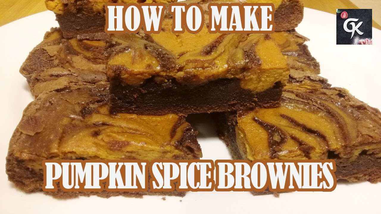 How to make - Pumpkin Spice Brownies (Recipe) - YouTube