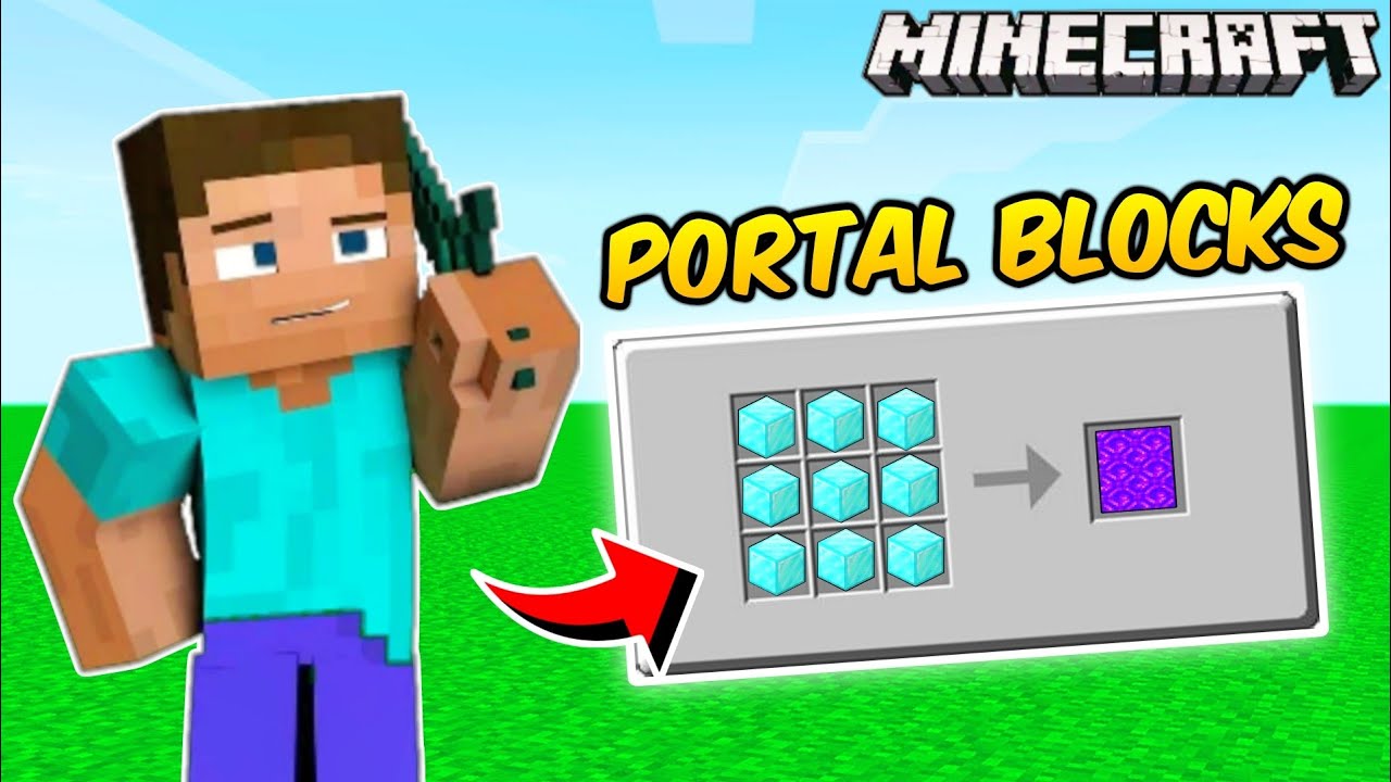 MINECRAFT BUT I HAVE PORTAL BLOCKS | MINECRAFT POCKET EDITION - YouTube