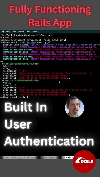 Built In User Authentication with #Rails #RubyonRails #Shorts #webdesign - YouTube