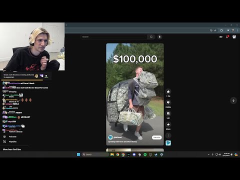 xQc reacts to Mr.Beast Sprinting with More & More Money