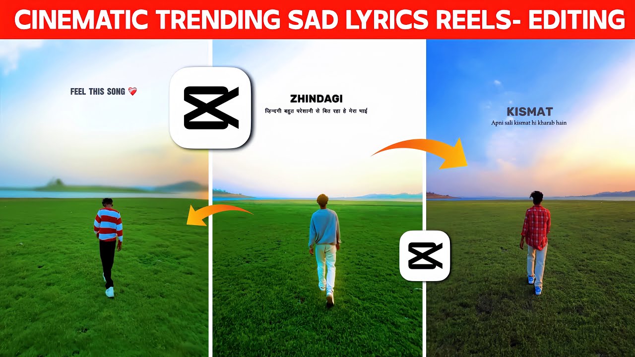 CINEMATIC Sad Walk & Text Lyrics Video Editing- Capcut | Trending ...