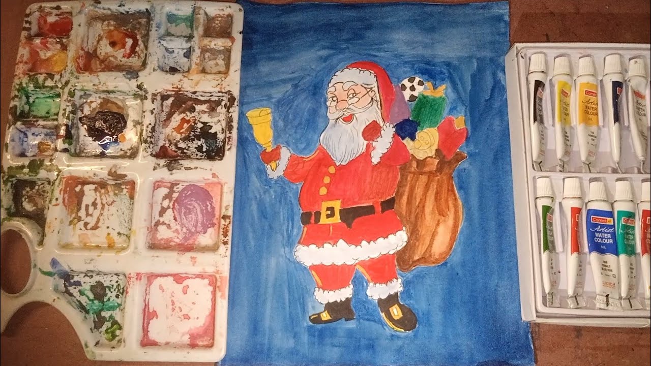 How to draw Santa Claus with gifts 🎁 Step By step/ Christmas special ...
