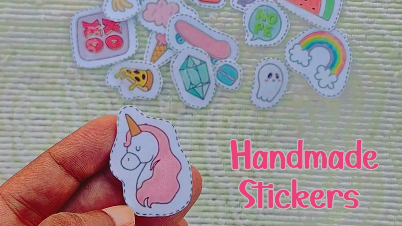 how to make stickers at home 🏡 Cute handmade Stickers making idea 💡 ...