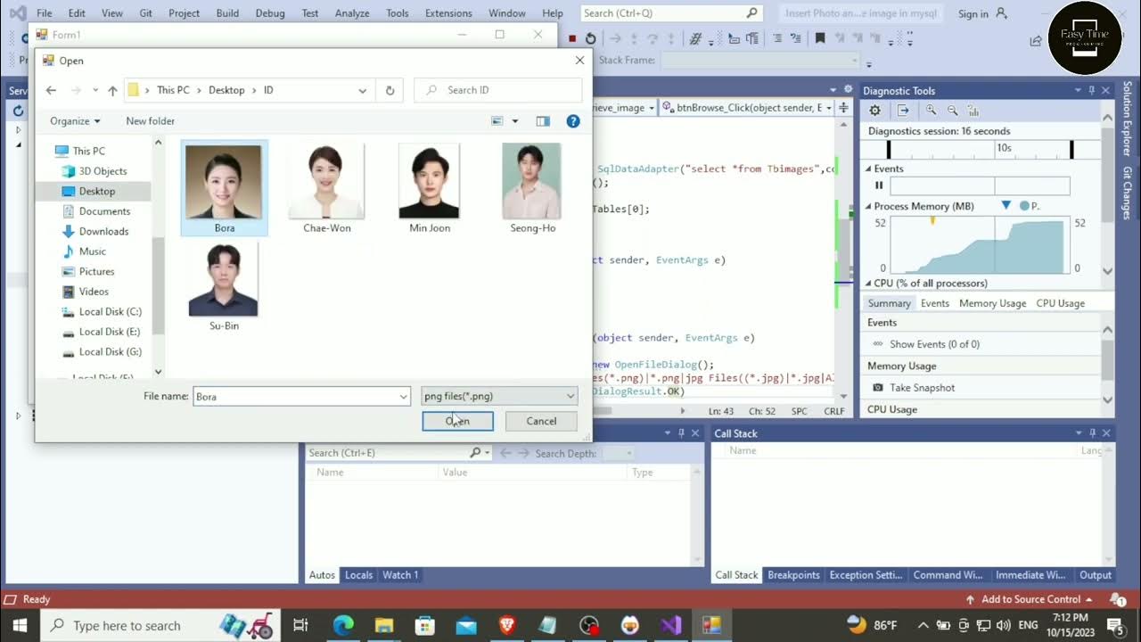 Insert photo and Retrieve image in MySQL with visual studio 2019 - YouTube