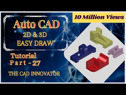 Auto CAD Easy Draw Tutorial , how to make 2D & 3D ( PART 27-1 ) - YouTube