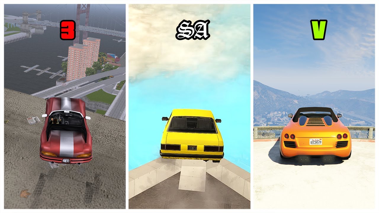 JUMPING from the HIGHEST BUILDING by CAR In GTA Games - YouTube