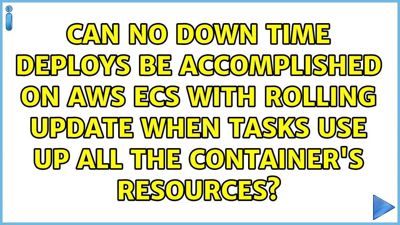 Can no down time deploys be accomplished on AWS ECS with rolling update ...