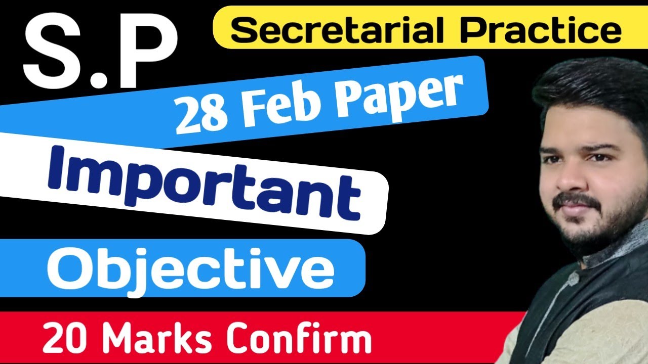 SP important Objective With Anser|Secretarial Practice Imp Objective ...