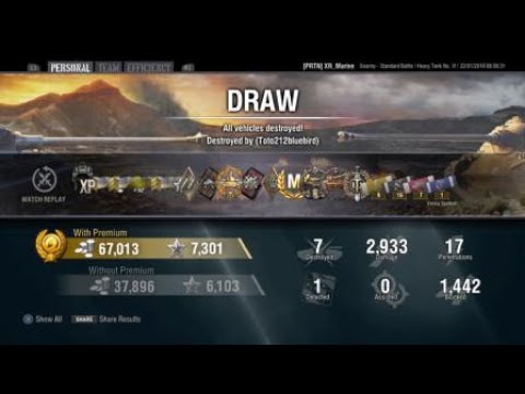 World of Tanks Console Replay BEST GAME IN HEAVY TANK NUMBER 6 - YouTube