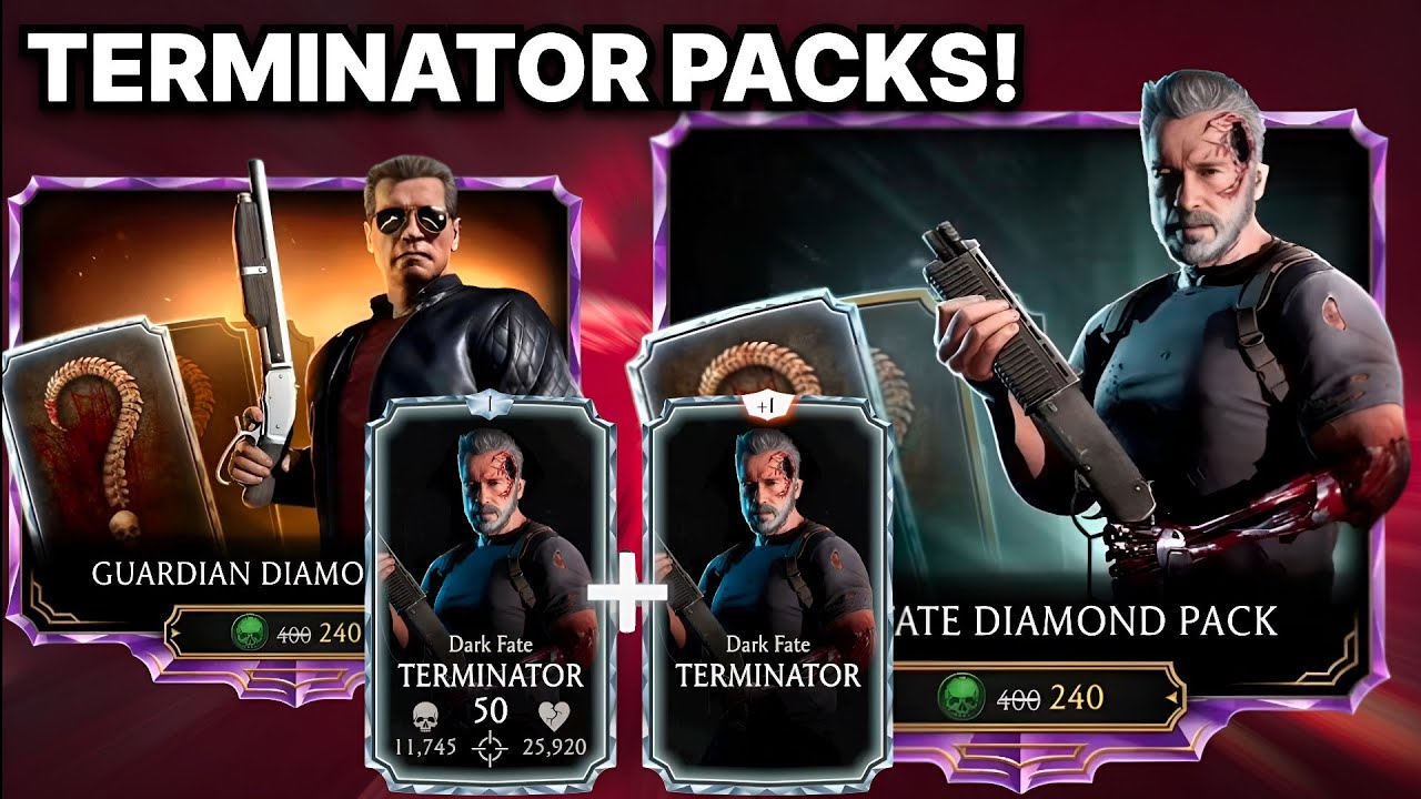 Guardian And Dark Fate Terminator Packs Opening - Mk Mobile - YouTube