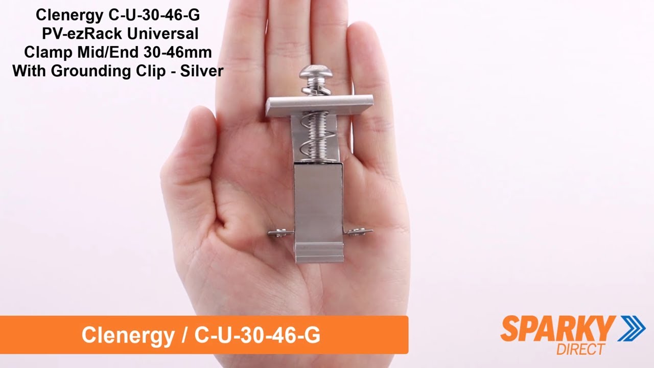 Clenergy C-U-30-46-G | PV-ezRack Universal Clamp Mid/End 30-46mm With ...
