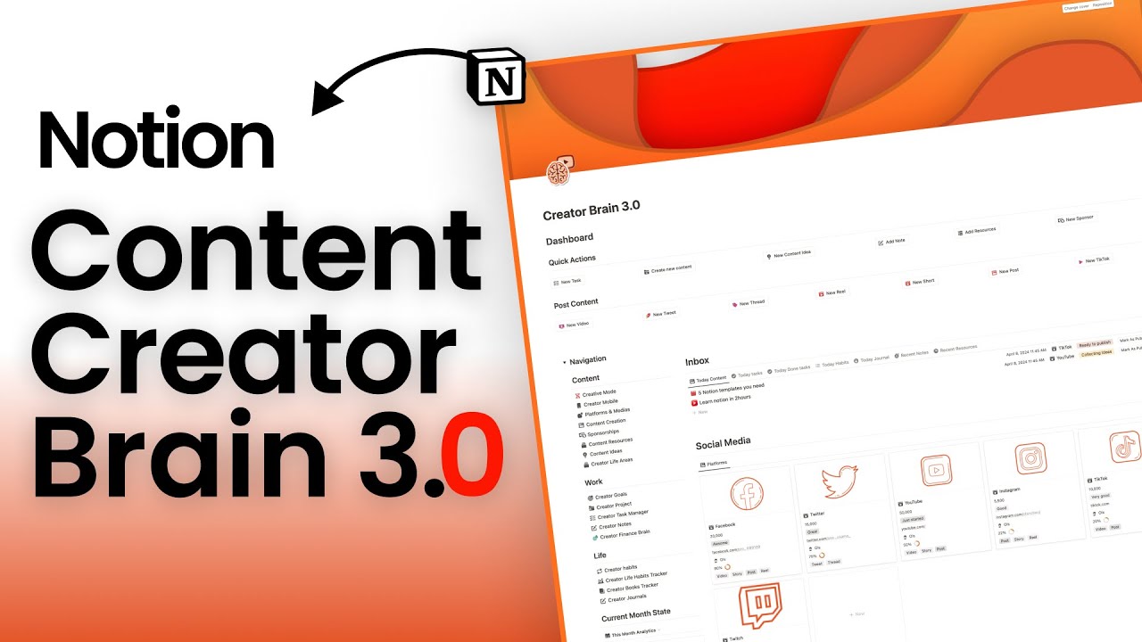 Ultimate Notion Content Creator Planner 🎬 - Creator Brain 3.0 🧠 - YouTube