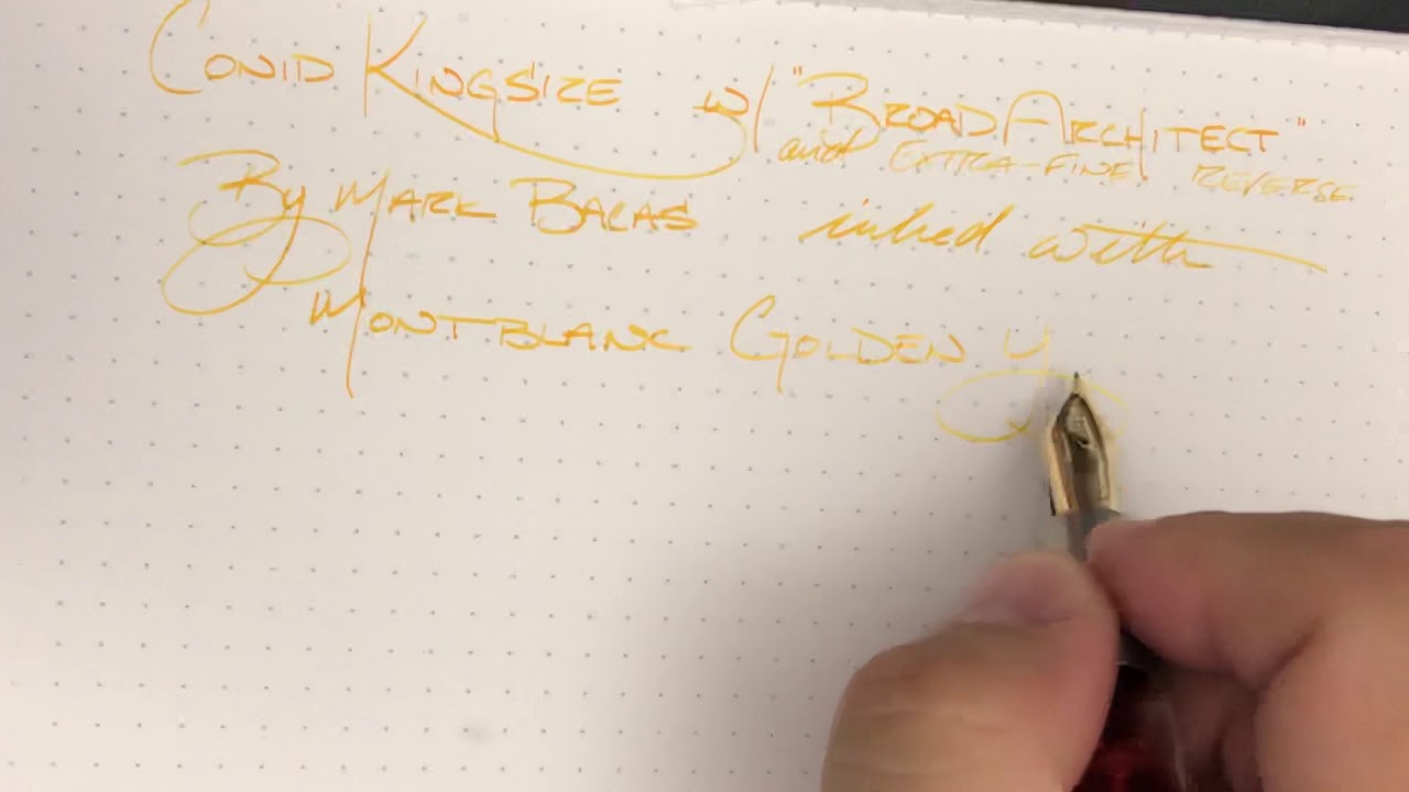 Conid Kingsize with Broad Architect nib Writing Sample ( ASMR ) - YouTube