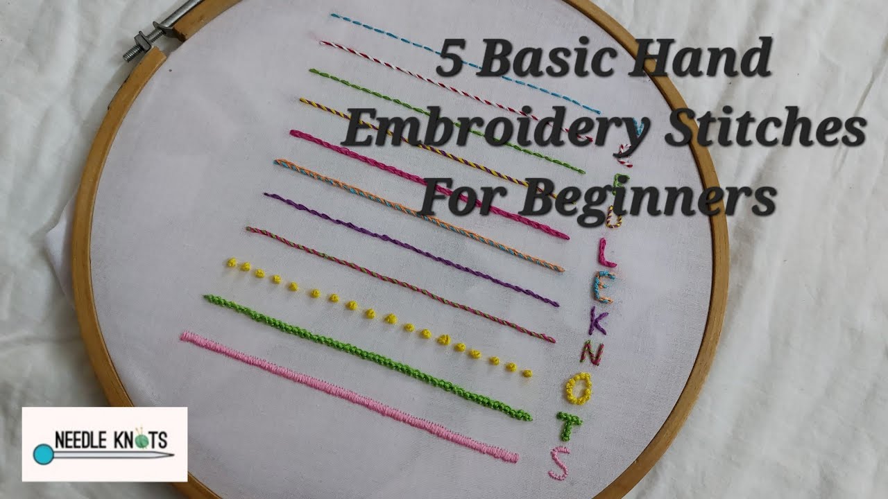 5 Basic Hand Embroidery Stitches for Beginners #stitches #stitch - YouTube